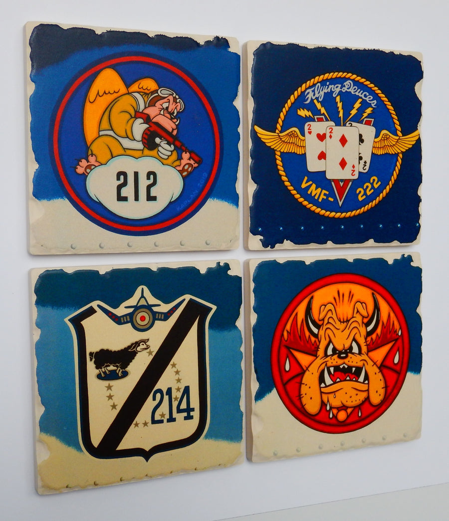 WWII Insignia Coaster Sets - Warbird Aviation Art