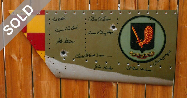Signed 357th FIGHTER GROUP Insignia on Aluminum - Warbird Aviation Art